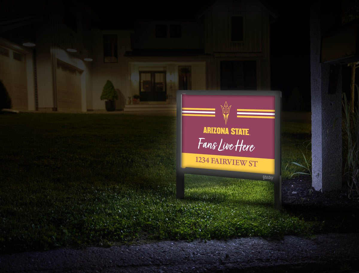 Fans Live Here Arizona State Custom Yardsy Sign