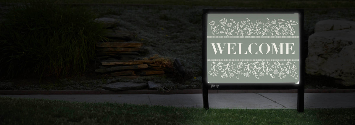 Welcome Yard Signs That Light Up at Night - Everyday or Custom | Yardsy