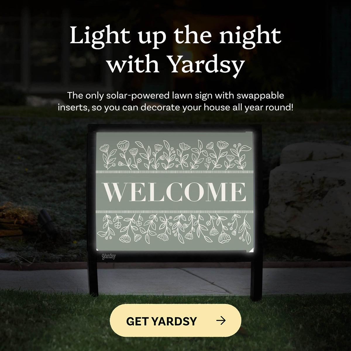Welcome Yard Signs That Light Up at Night - Everyday or Custom | Yardsy