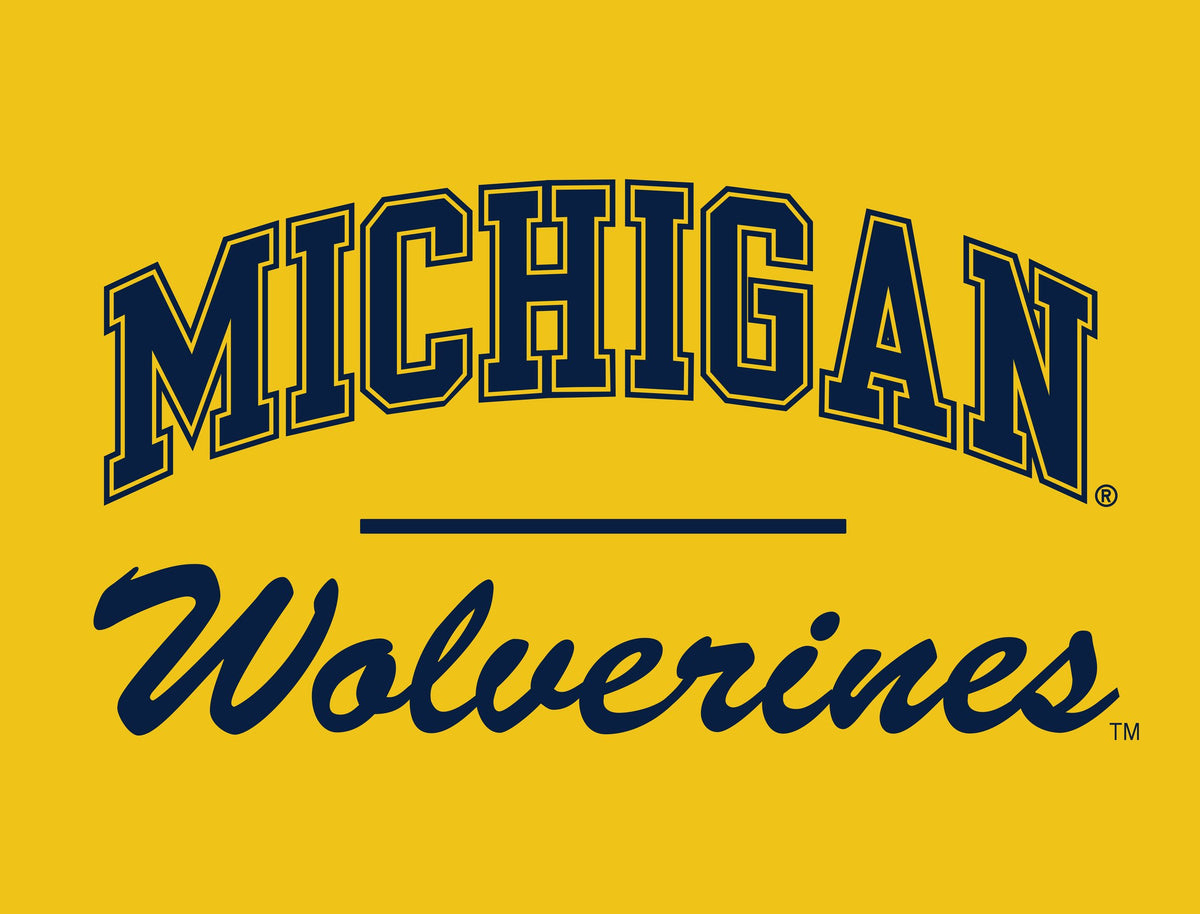 Michigan Wolverines Script Maize Yellow Yardsy Sign