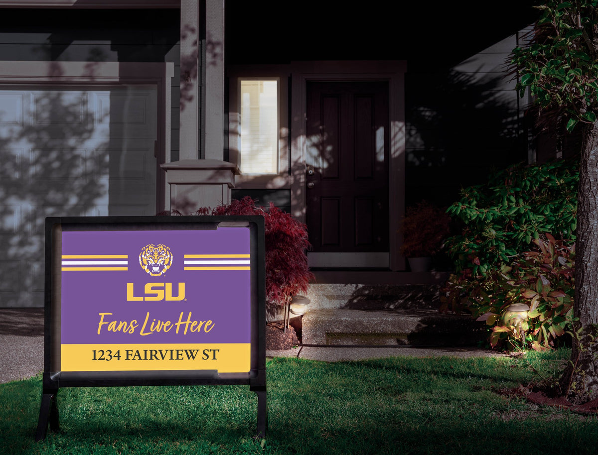 Fans Live Here LSU Custom Yardsy Sign