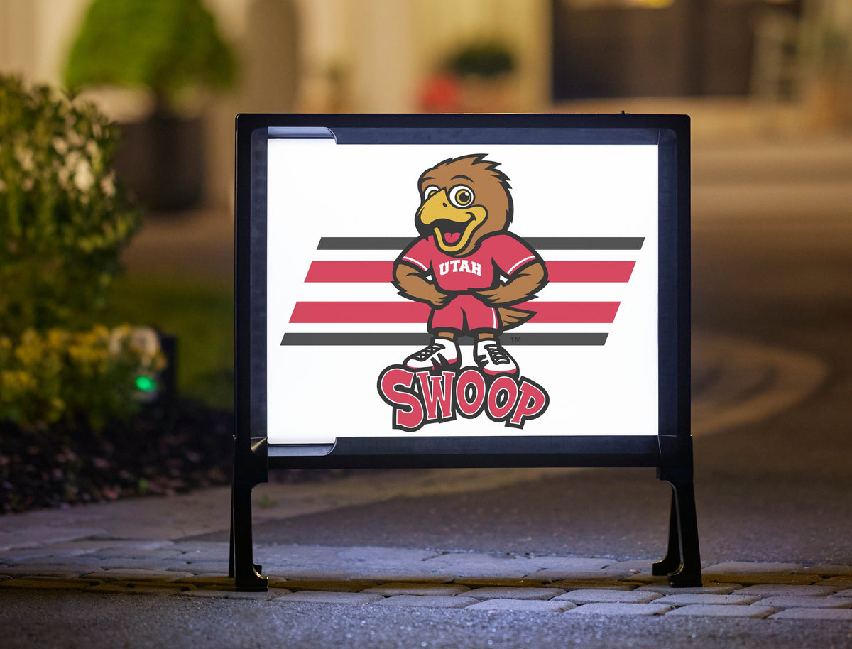 Utah Utes Swoop White Yardsy Sign