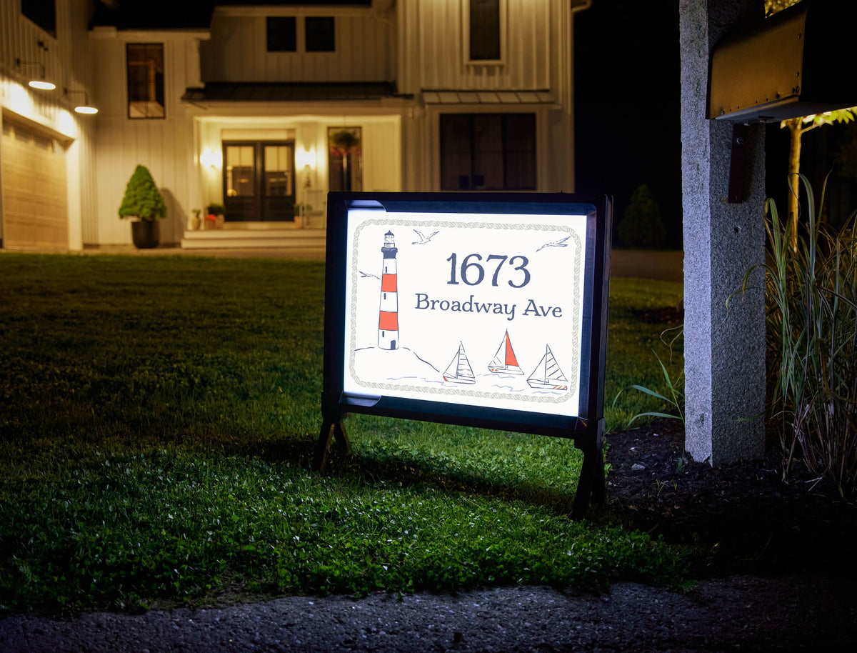 Lighthouse Address Custom Yardsy Sign